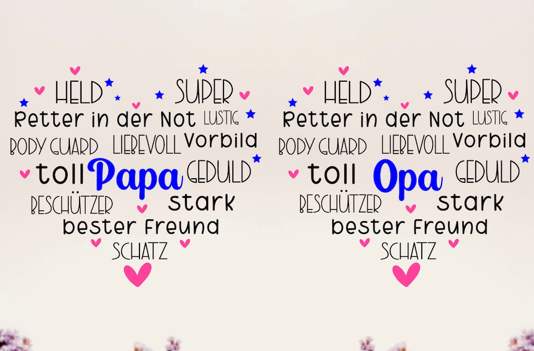 Plotterdatei Papa,Plotterdatei Herz Opa,Plotterdatei Vatertag,Herz Plotterdateien Herz - Etsy.de