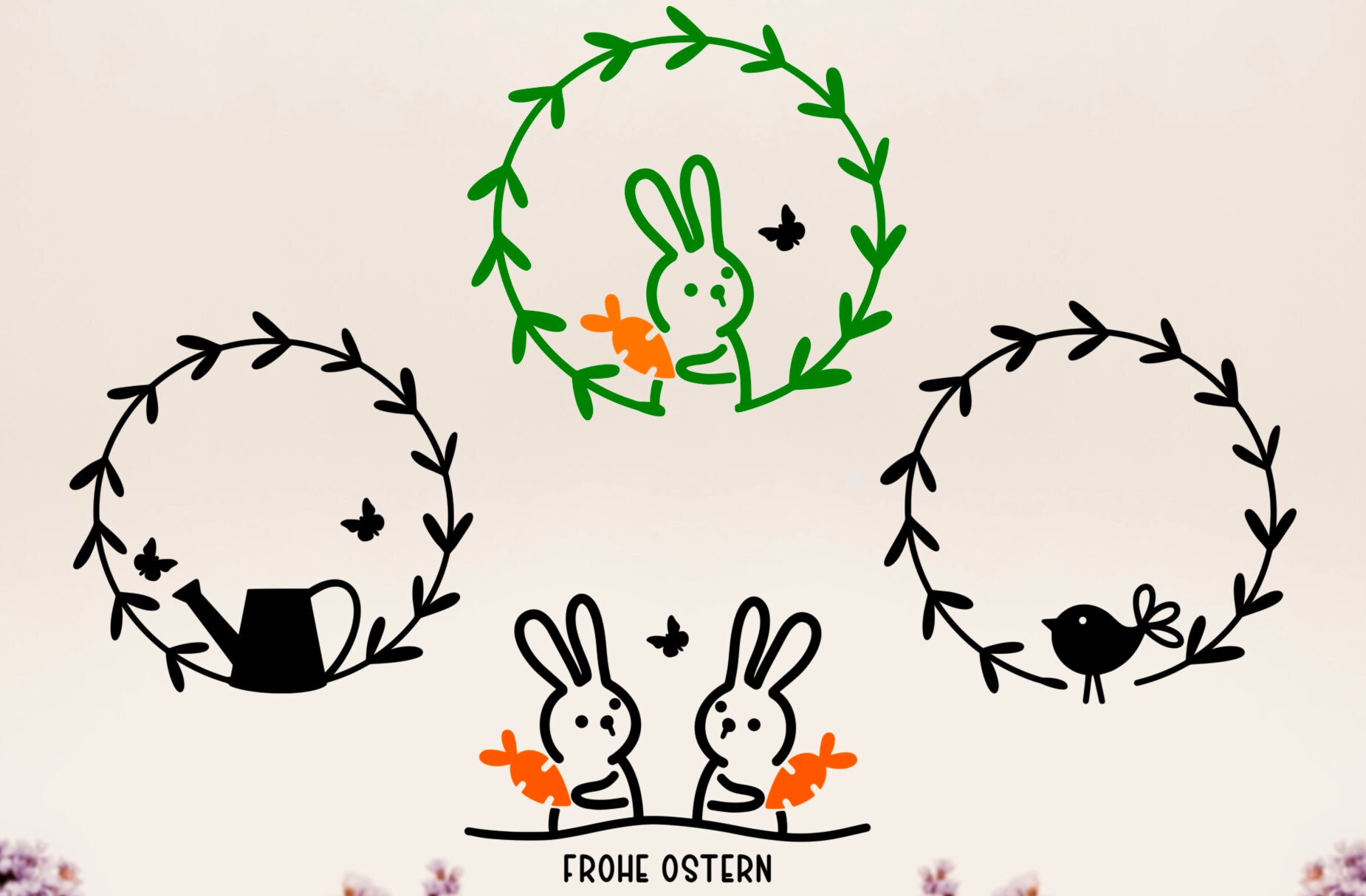 Plotterdatei Frühling,plotter File Ostern SVG, Plotterdatei Osterhase ...