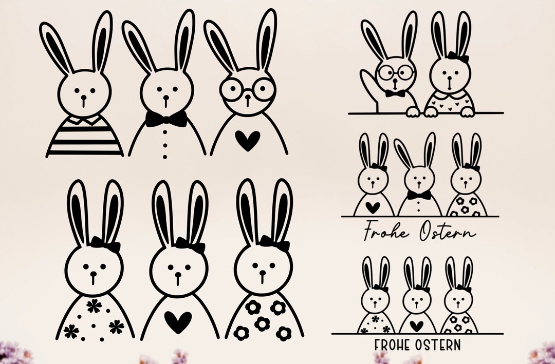 Plotterdatei Osterhase Svg,plotterdatei Frühling, Frohe Ostern Plotter ...
