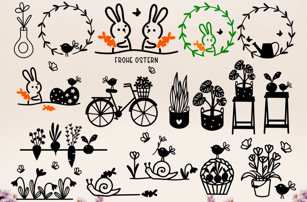 Plotterdatei Frühling,plotter File Ostern SVG, Plotterdatei Osterhase ...