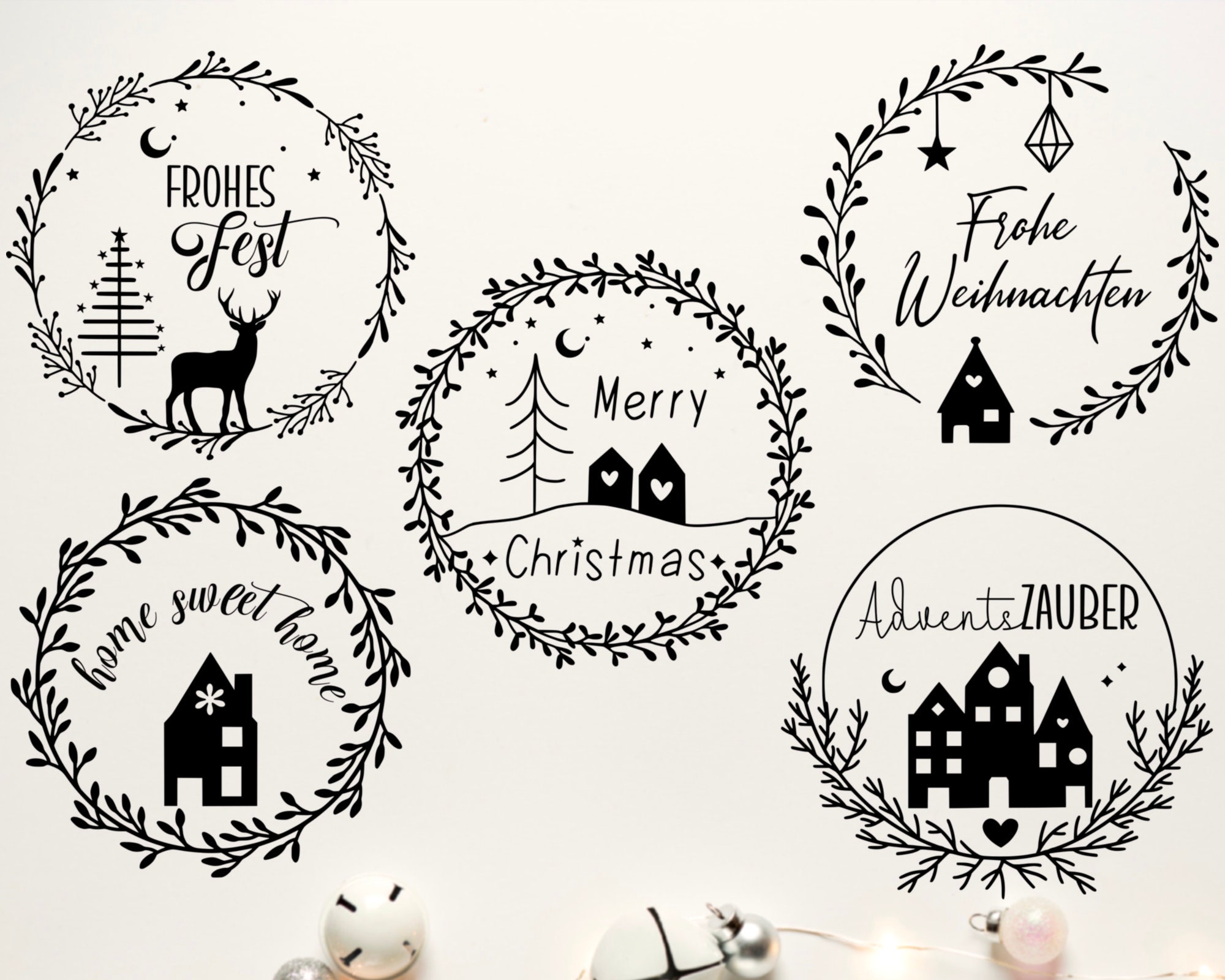 Frohe Weihnachten Plotterdatei SVG, Plotterdatei Haus Weihnachten SVG ...