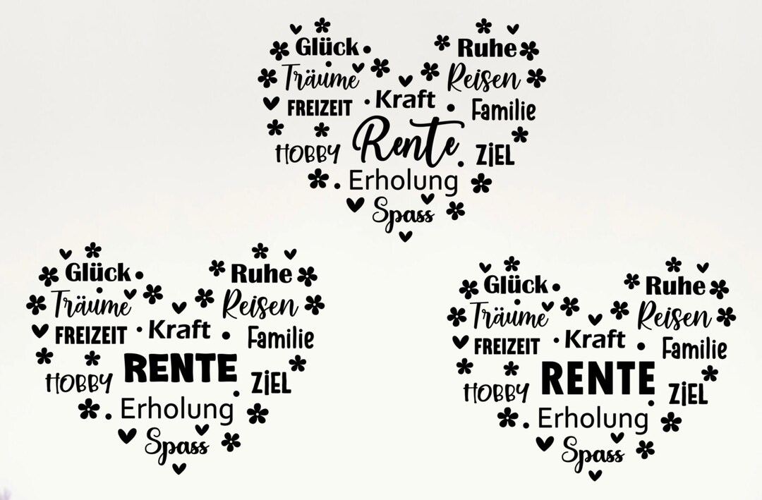 Rente Herz Svg, Rentner Svg, Ruhestand Svg, Ruhestand Spruch Für Cricut ...