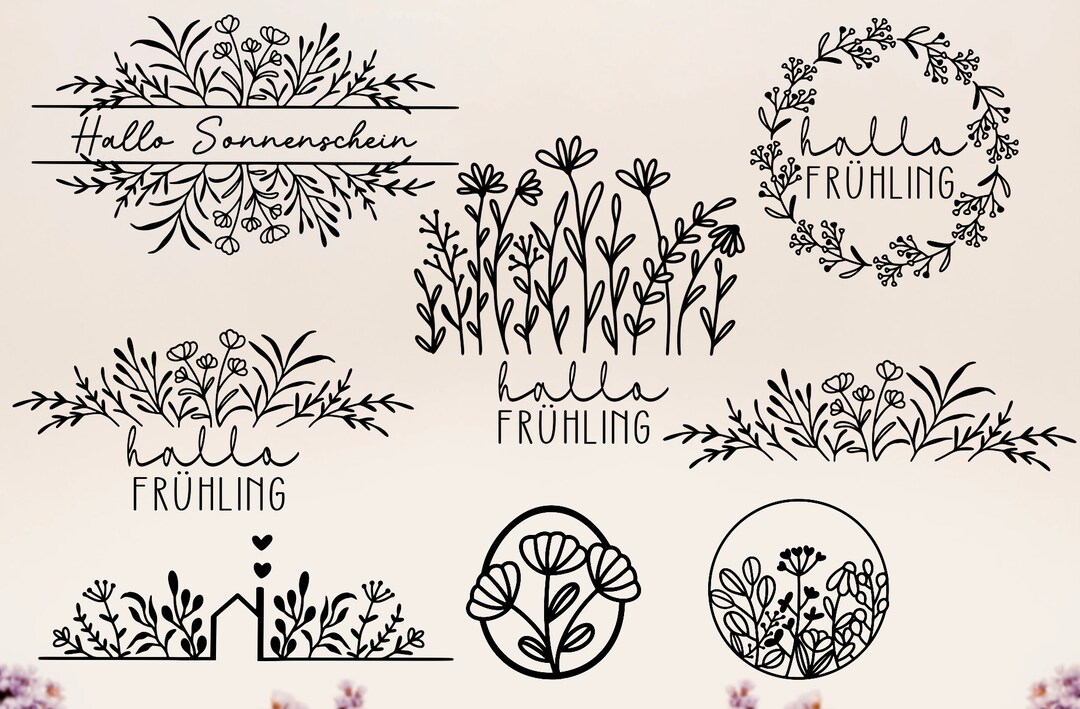 Plotterdatei Blumen,plotterdatei German Frohe Frühling Svg,ostern Svg ...
