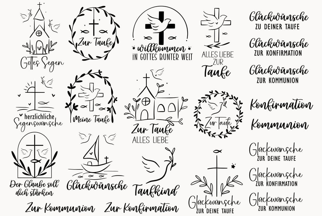 Plotterdatei Taufe Svg, Taufe Svg, Taufgeschenk, Laserdatei Taufe Dxf, Taufsprüche, Kommunion ...