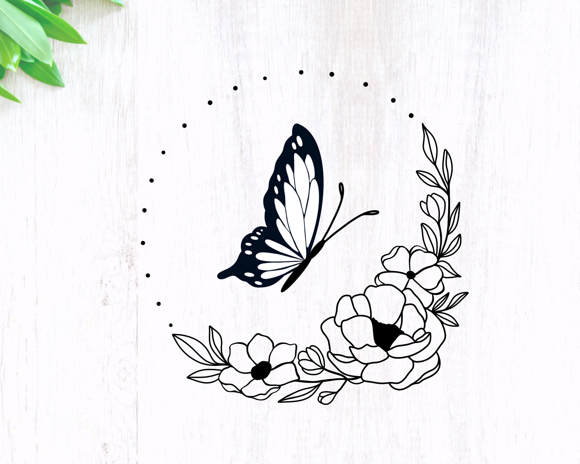 Butterfly Svg Floral Butterfly Svg Butterfly Flower Svg - Etsy