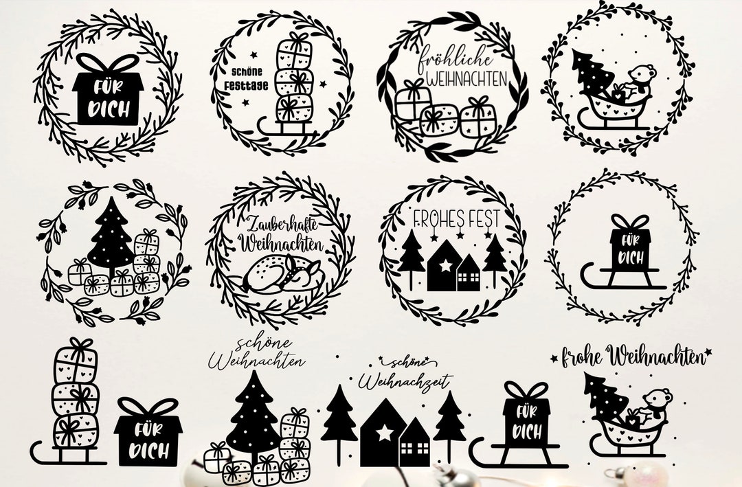 Plotterdatei Weihnachten, Frohe Weihnachten Plotterdatei SVG, Weihnachten SVG Bundle, SVG für ...