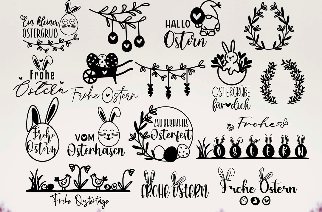 Deutsche Ostern Plotterdatei Bundle Svg, Ostern Cricut Silhouette ...