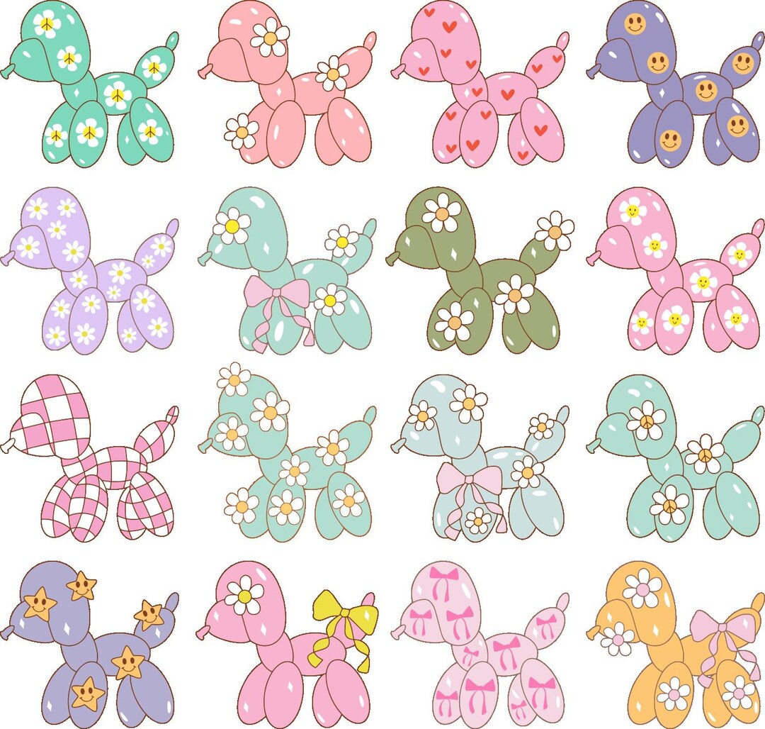 Groovy Balloon Dog SVG, Retro Pink Balloon Dog PNG ,groovy Balloon Dog ...