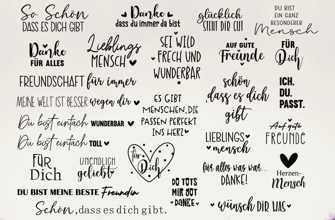 Deutsche Plotterdatei Danke,best Friends Svg Bundle,freundschaft Svg ...