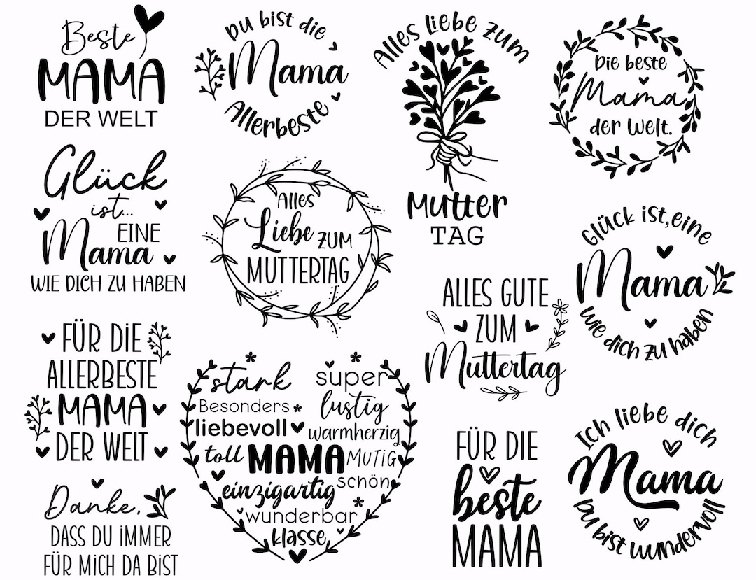 Plotterdatei Muttertag, Mama Svg, Deutsche Sprüche, Herz Svg ...