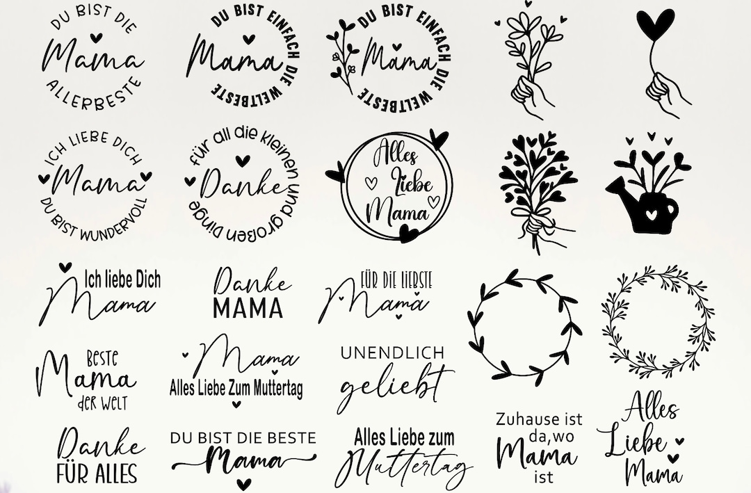 Plotterdatei Muttertag Svg, Herz Svg, Deutsche Sprüche Svg, Plotterdatei Geburtstag Svg - Etsy