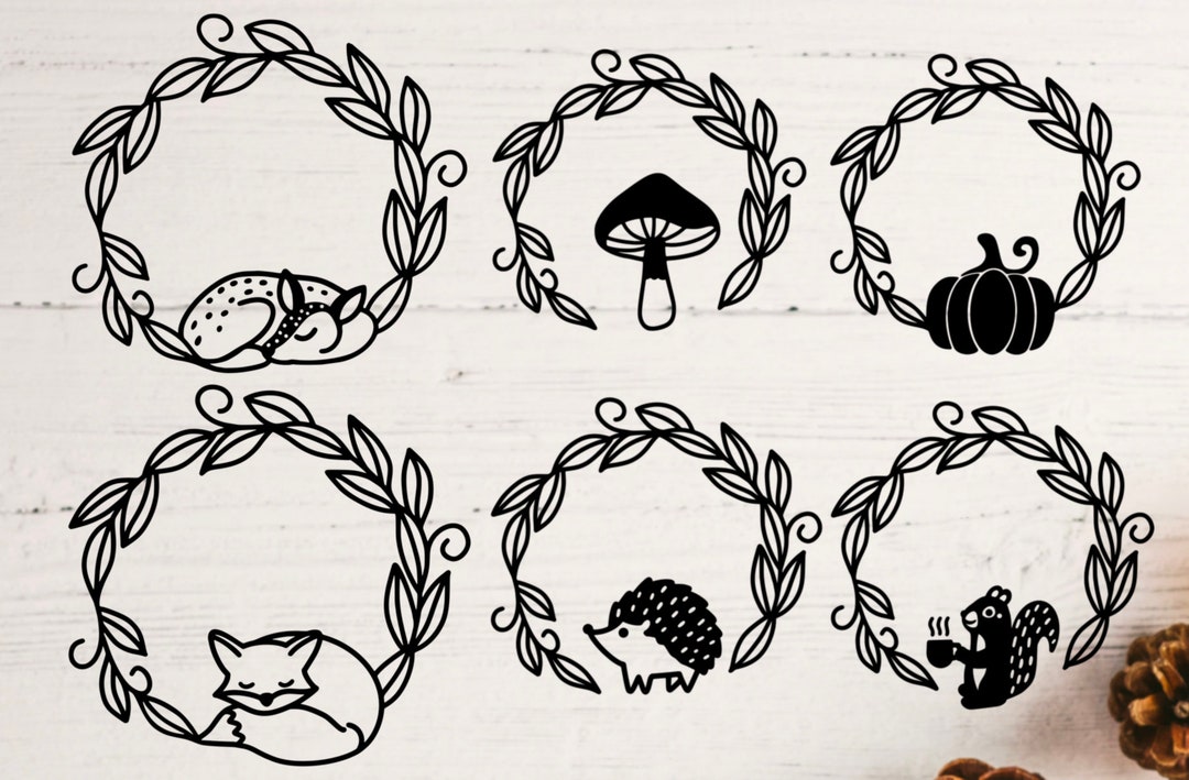 Herbst Plotterdatei, Plotterdatei Herbst Kranz SVG, German Autumn Plotter File SVG , Laserdatei ...