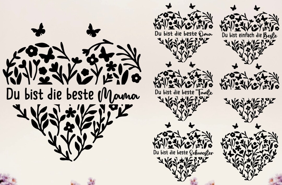 Plotterdatei Herz, Plotterdatei Mama Herz svg, Plotterdatei Muttertag, Plotterdatei Frühling ...