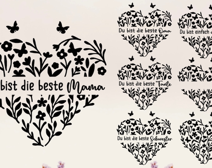 Plotterdatei Mama, Muttertag Herz mit Komplimenten SVG - Etsy.de