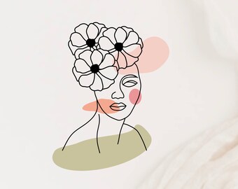 Abstract Female Face Svg - Etsy