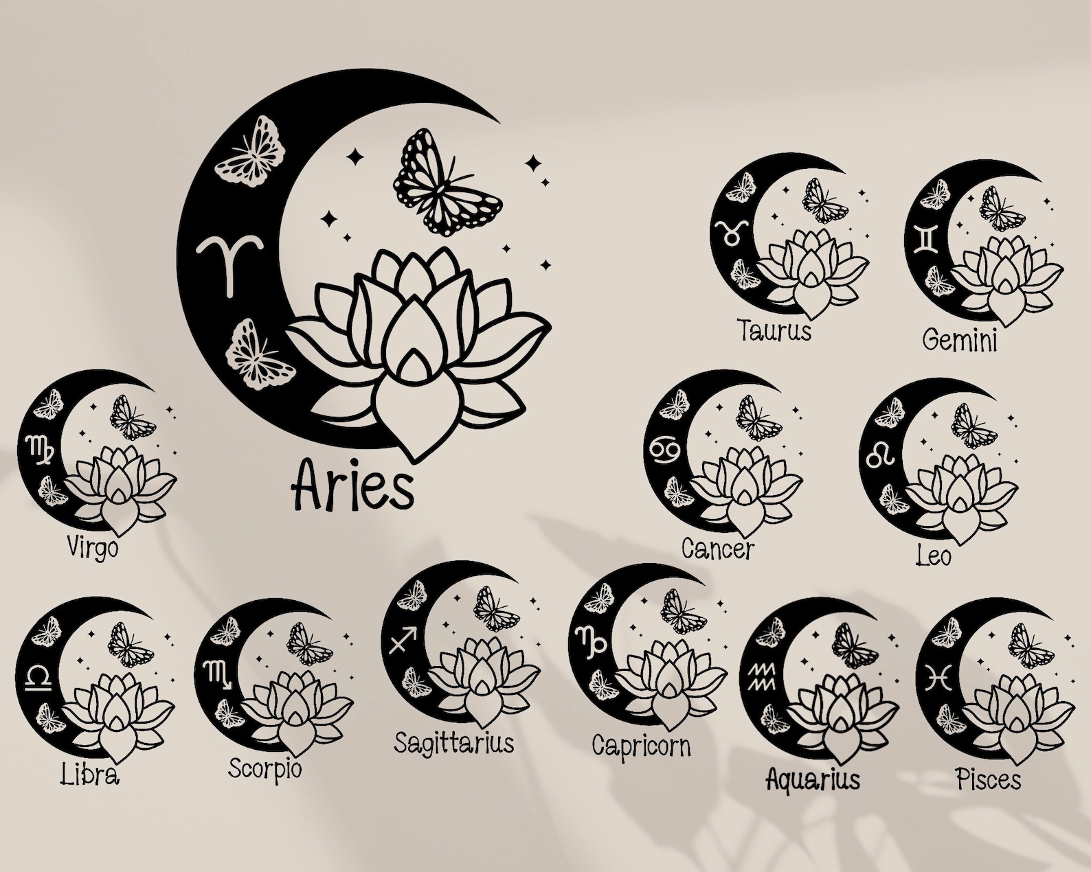 Zodiac SVG Bundle Zodiac Sign Svg Cut File for Cricut - Etsy