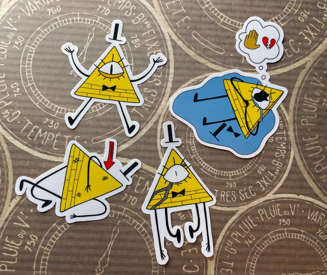 Bill Cipher Inspired Sticker Set - Waterproof Vinyl - Cartoon ...