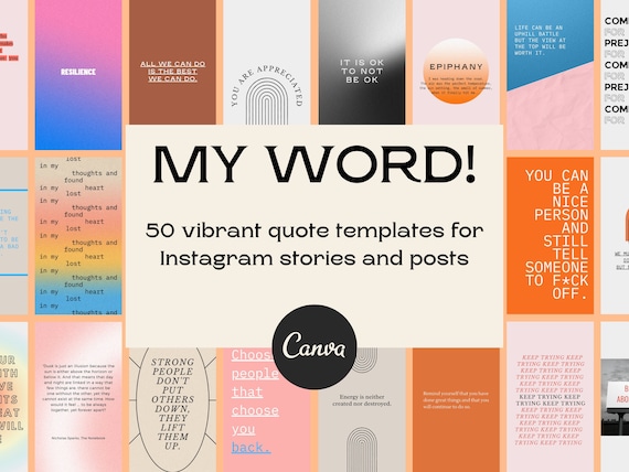 Quote Aesthetic Instagram Template Modern Colorful Canva | Etsy
