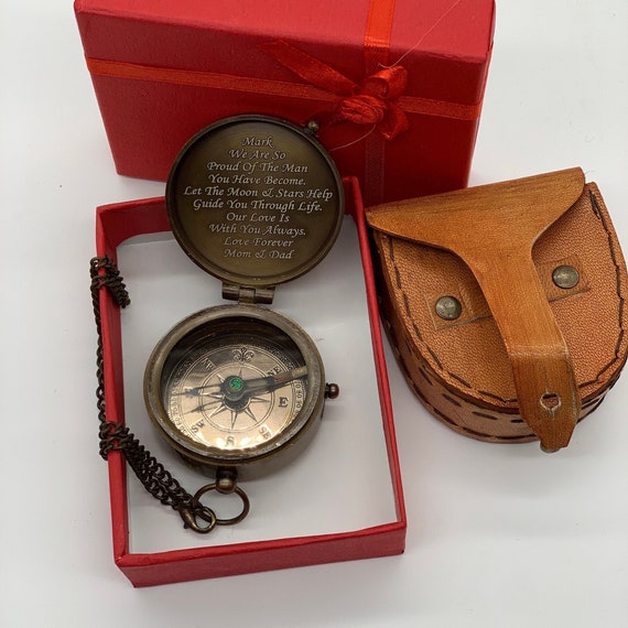 Compass Graduation Gift Grandson Compass Gift Engraved - Etsy