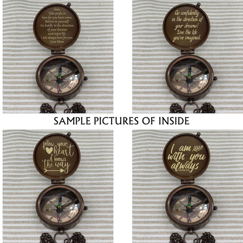 Your Actual Handwriting Compass, Personalized Compass, Wedding Gift for ...