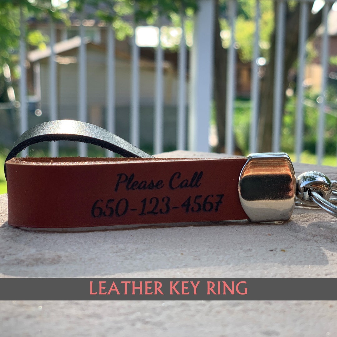 Personalized Leather Keychain, Custom Keychain, Leather Key Fob ...