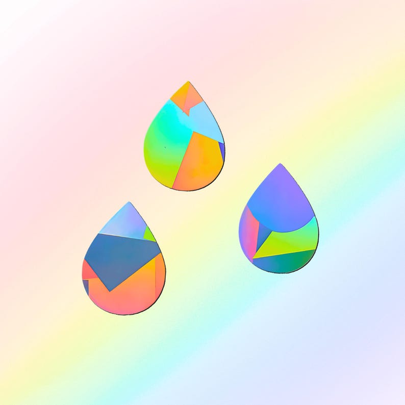 Suncatcher Sticker Droplet Window Sticker Rainbow Prism Window Sticker ...