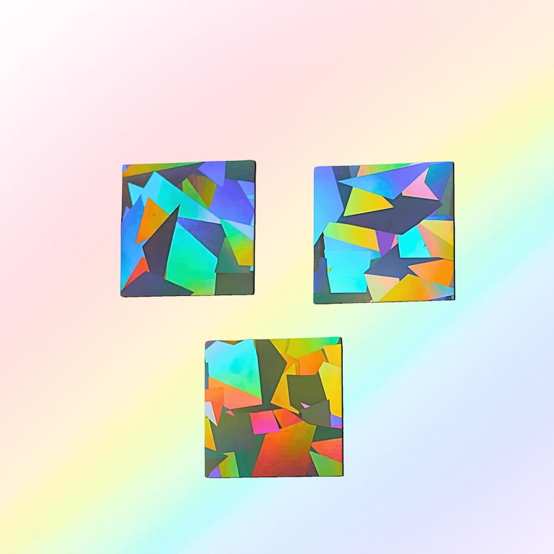 Suncatcher Sticker Set Squares, Set of 3 Rainbow Window Decals, Prism ...