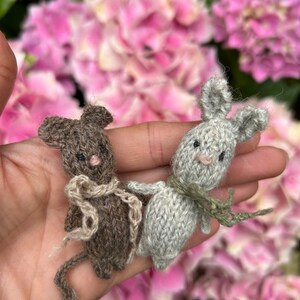 Little Rabbit and Mouse Knitting Pattern, Pattern Only, English Pattern ...