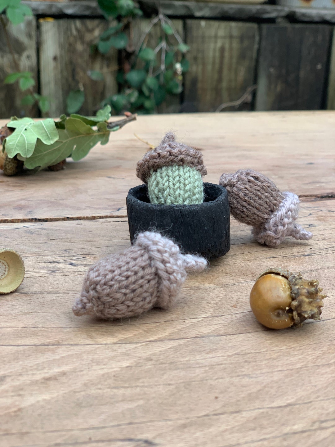 Mini Knitted Acorn Pattern: Easy DK Yarn Project (PDF Pattern) - Etsy