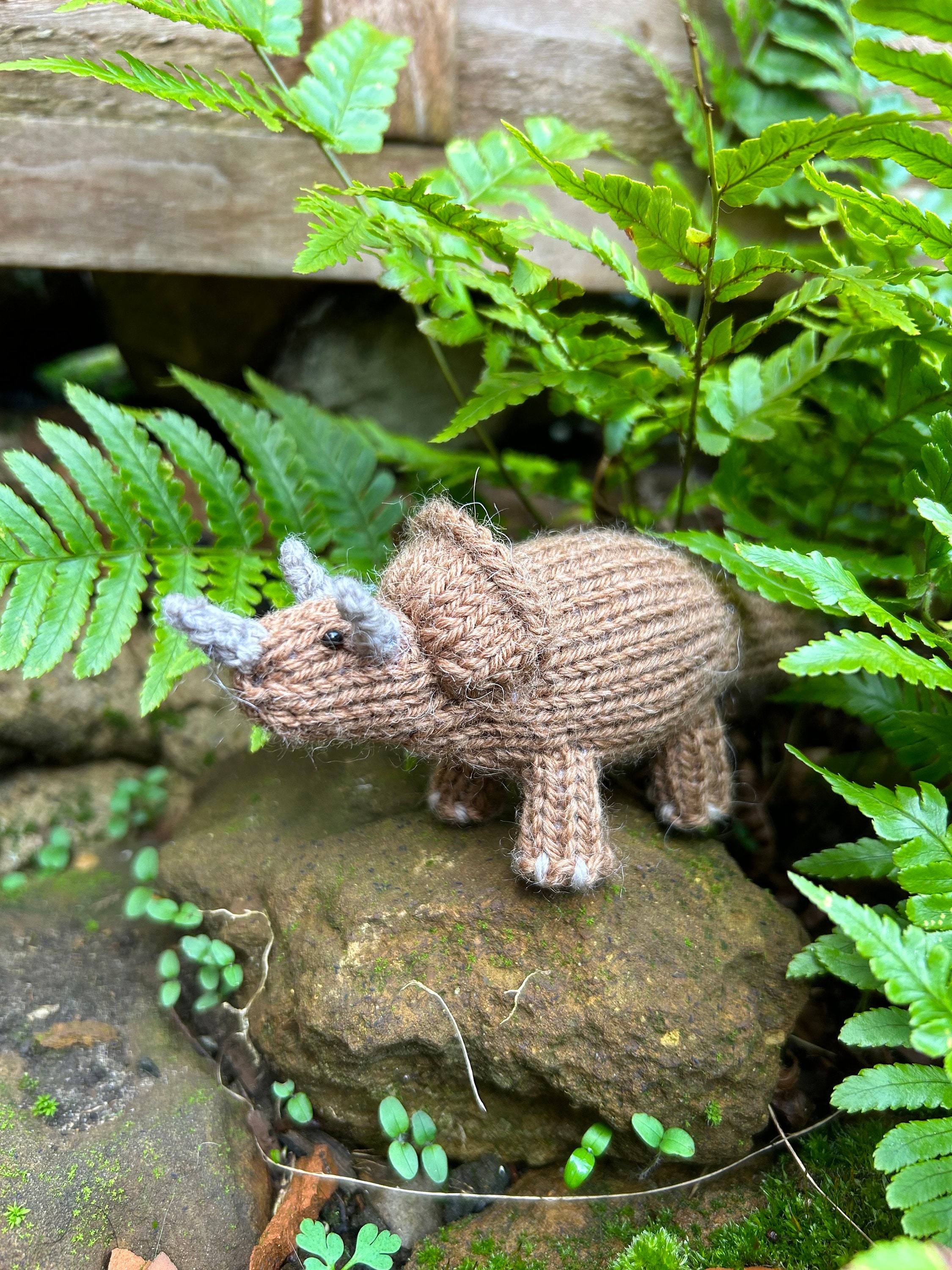 Pattern Only, Triceratops Knitting Pattern, Triceratops, Dinosaur ...