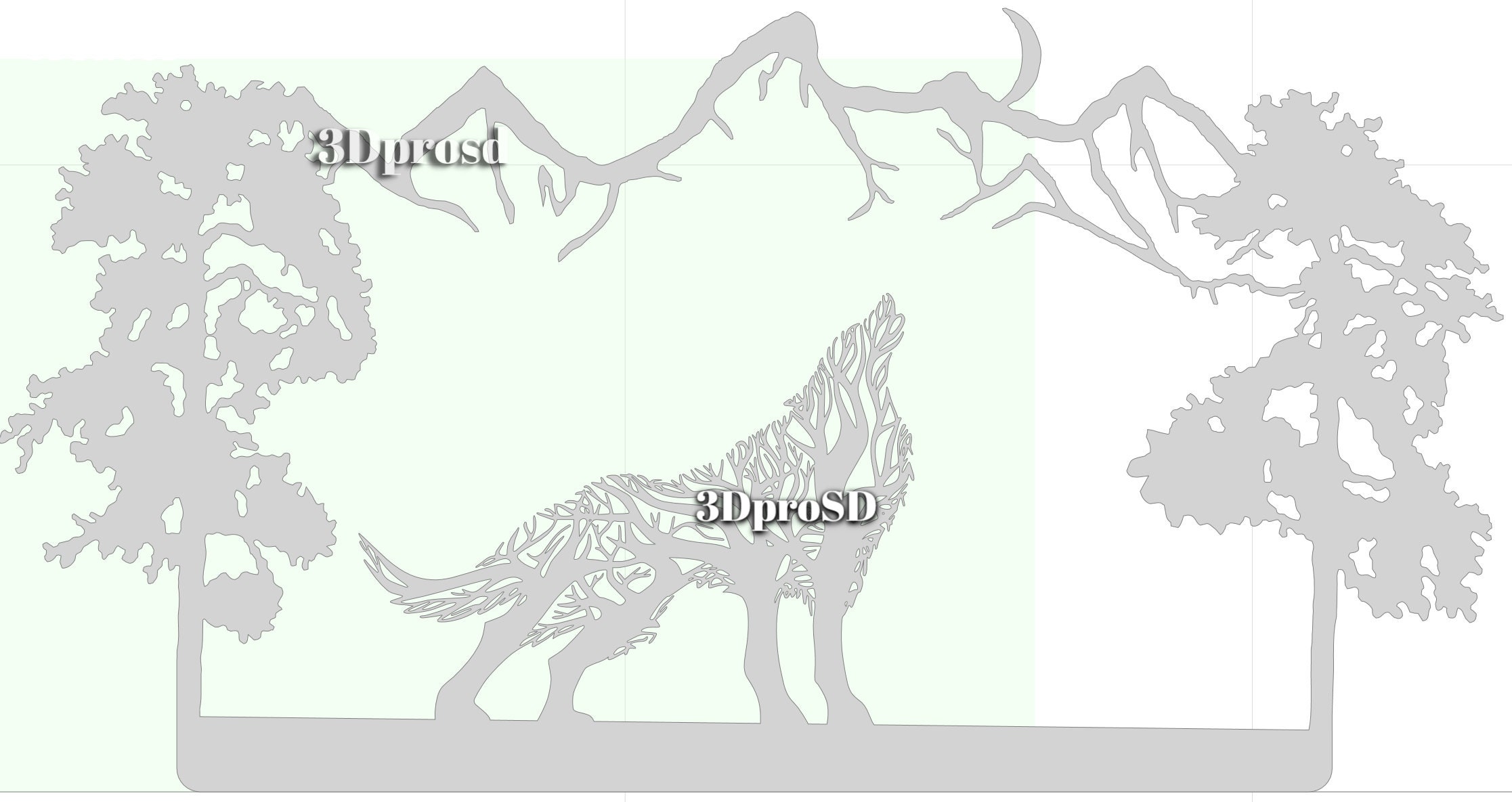 Wolf Scene Laser Cut Dxf File Wall Sticker Engraving Decal - Etsy
