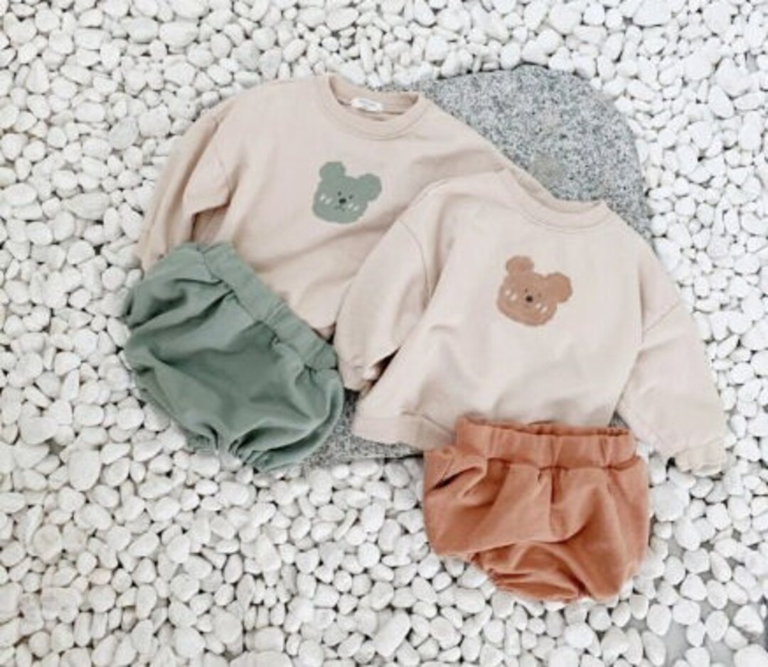 Seoul Snuggles: Adorable Teddy Bear Baby Bloomer Set Cozy - Etsy