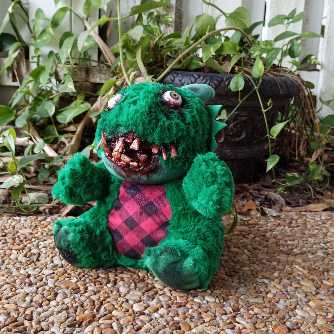Creepy Plushies, Creepy Green Dragon, Scary Plushy, Stuffed Animal ...