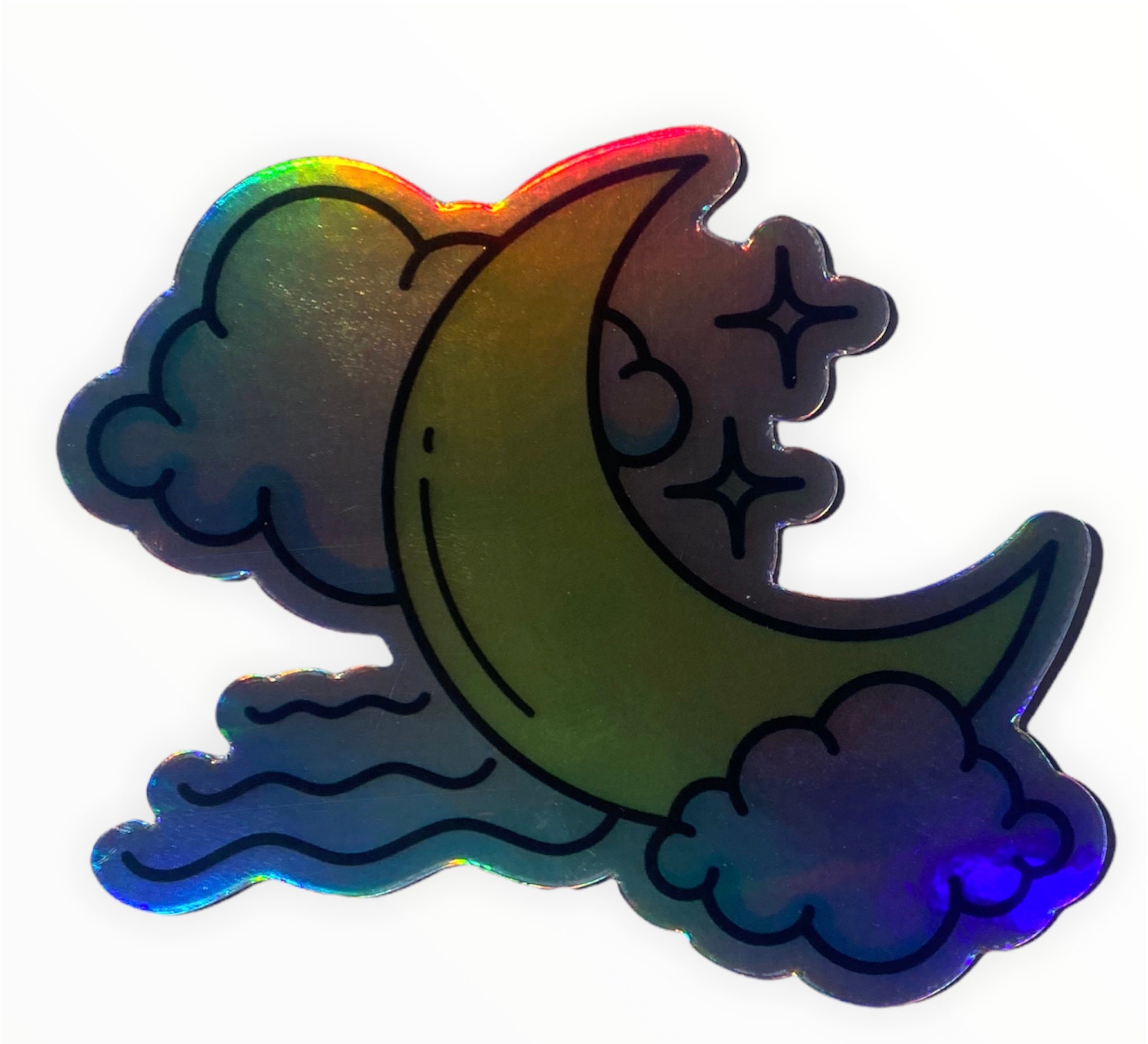 Moon and Stars in the Clouds Sticker - Etsy