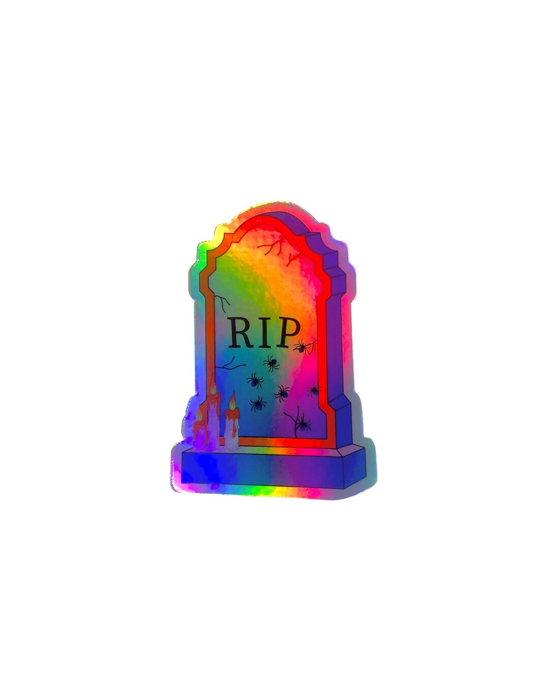 RIP Gravestone Holographic Waterproof Vinyl Sticker - Etsy