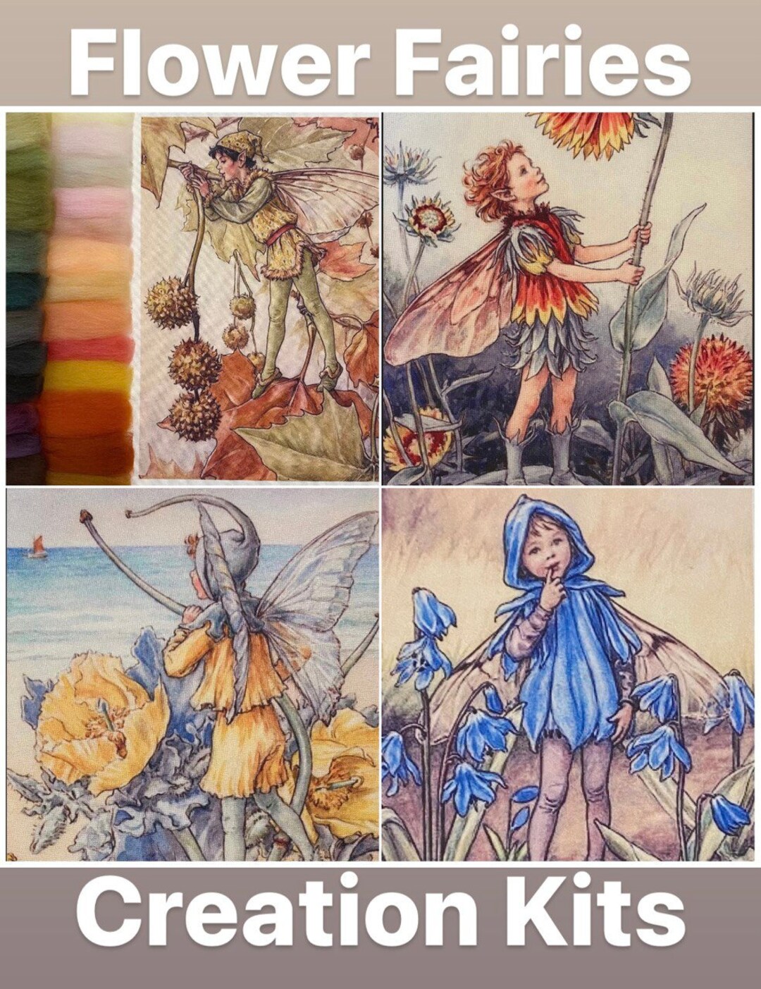 Wool Art Kit Pink Poppy Fairy, Cute Felting Picture Wall Art Kit,needle ...