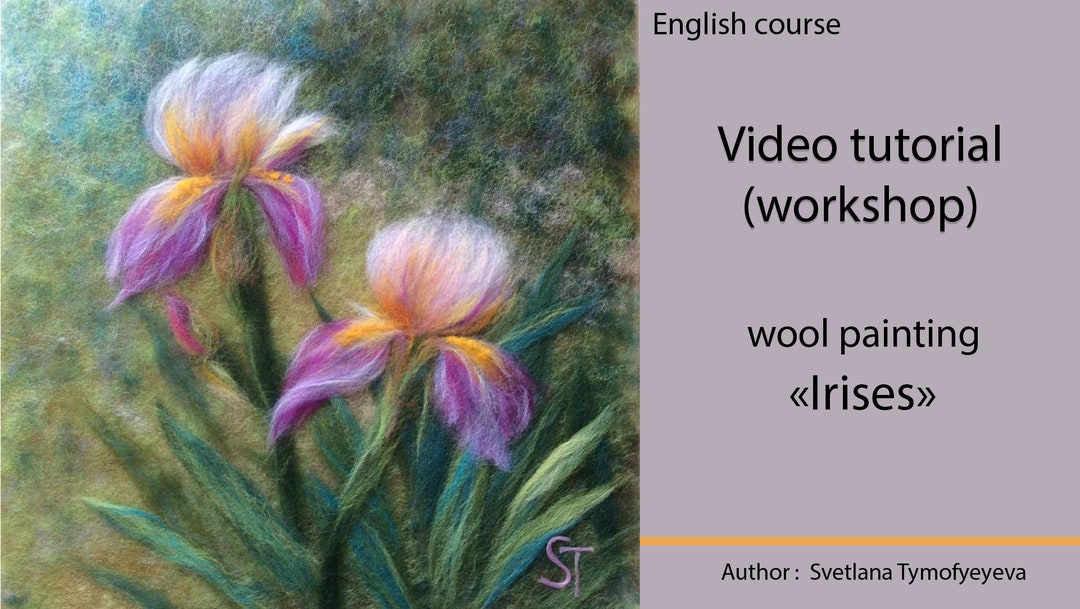Video Tutorial Dry Felting Technique Wool Iris Pattern, Video Lesson ...