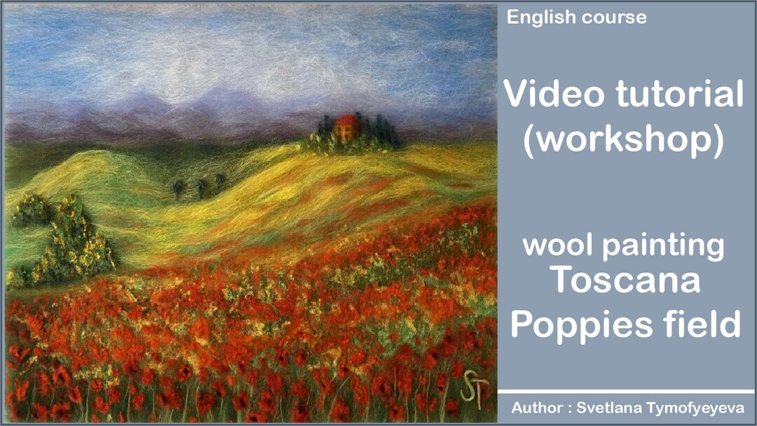 Video Master Class on Painting With Wool Landscape, Draw a Woolen ...