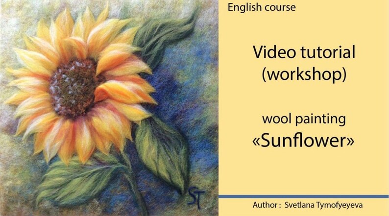 Video Masterclass Painting With Wool Sunflower Draw a Wool - Etsy
