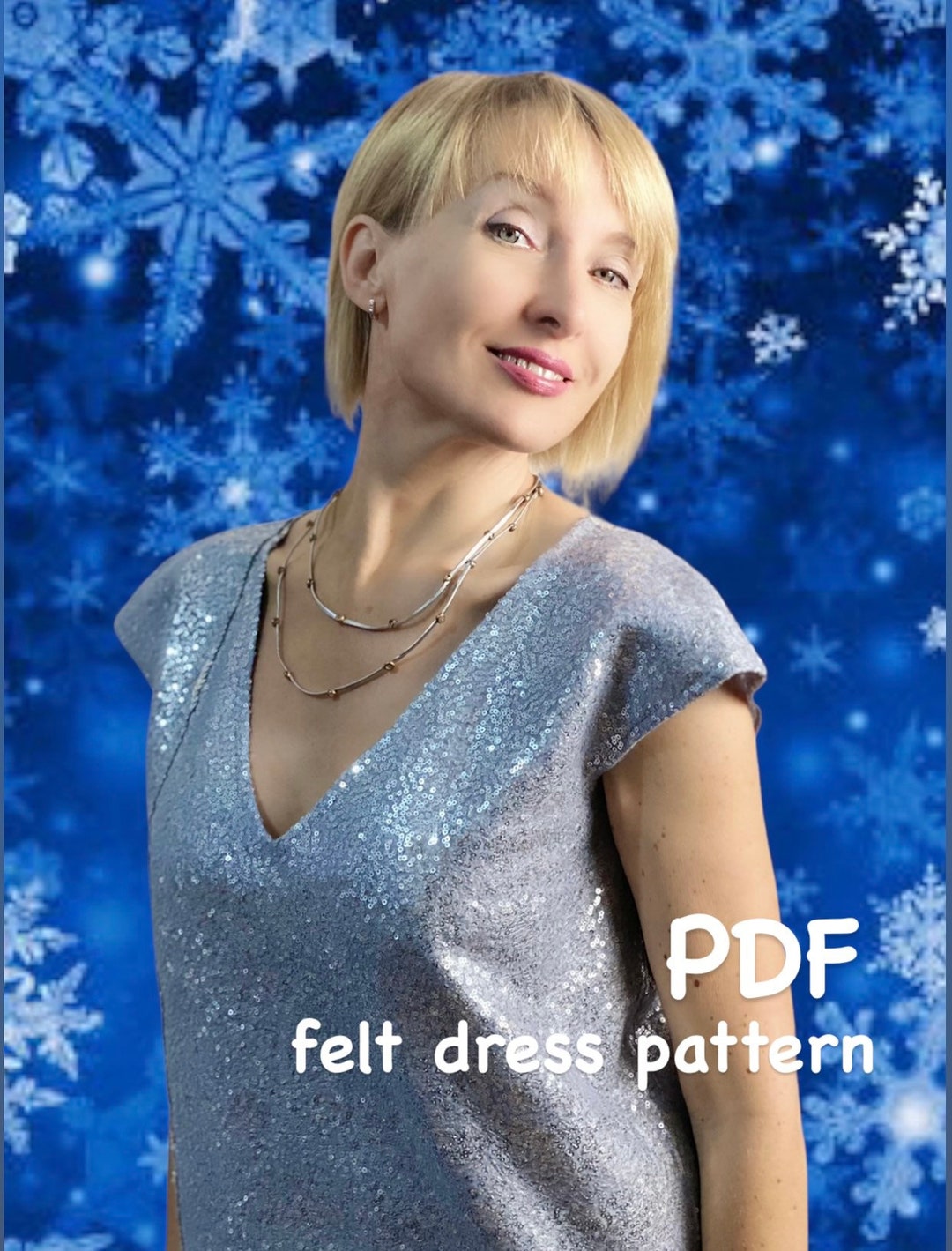 Felt Pattern Festive Shiny Dress. Dress Pattern PDF - Etsy