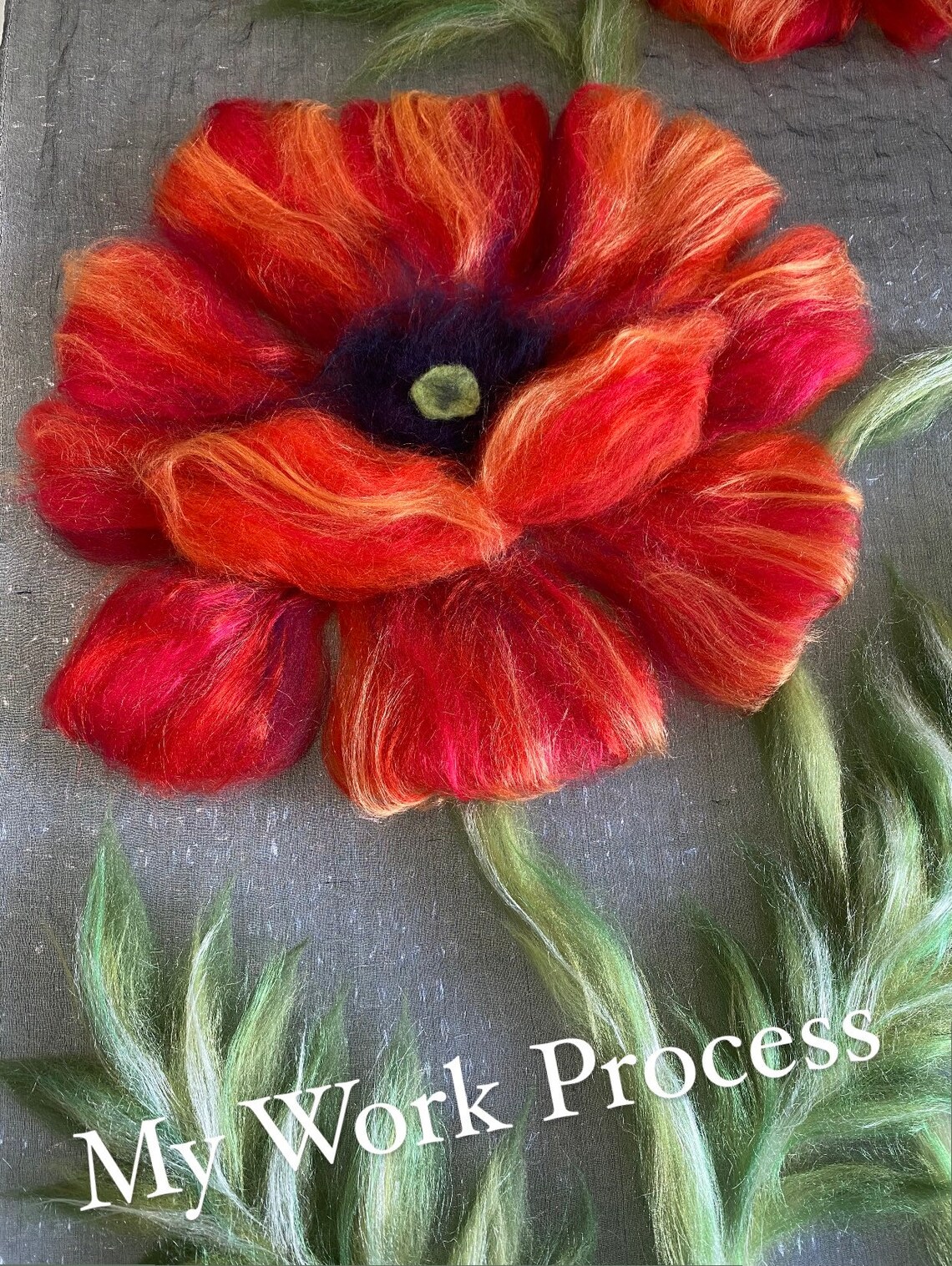 Silk Felt Scarf With Red Poppies, Exclusive Transparent Silk Shawl With ...