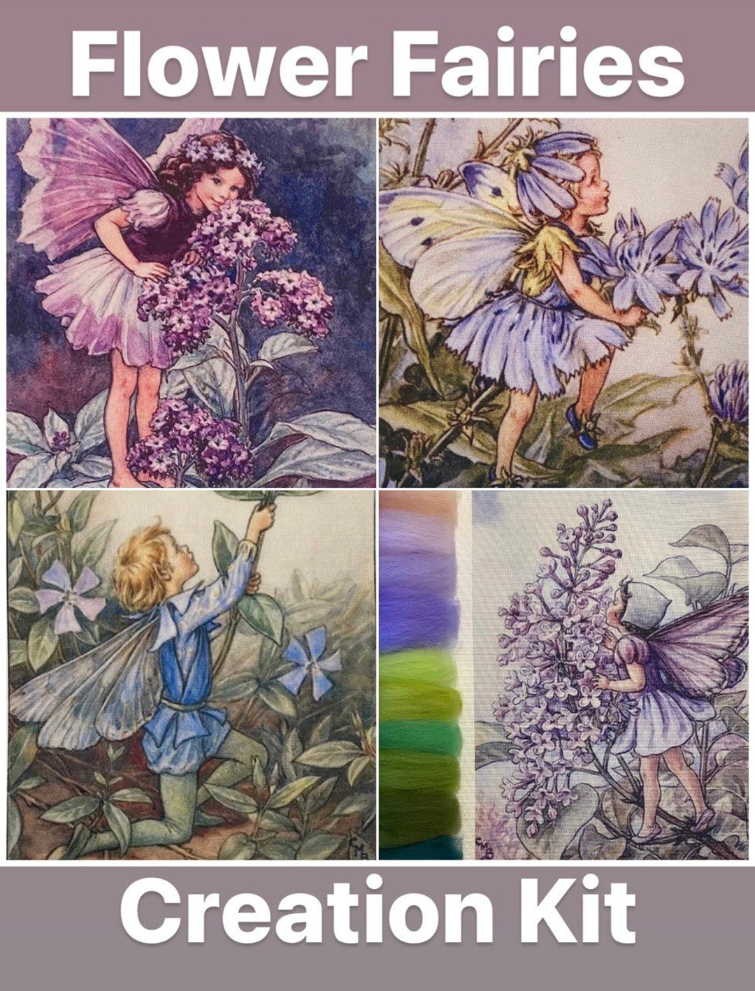 Wool Art Kit Fairy Periwinkle,unique Fiber Art Kit for Home Decor,wool ...