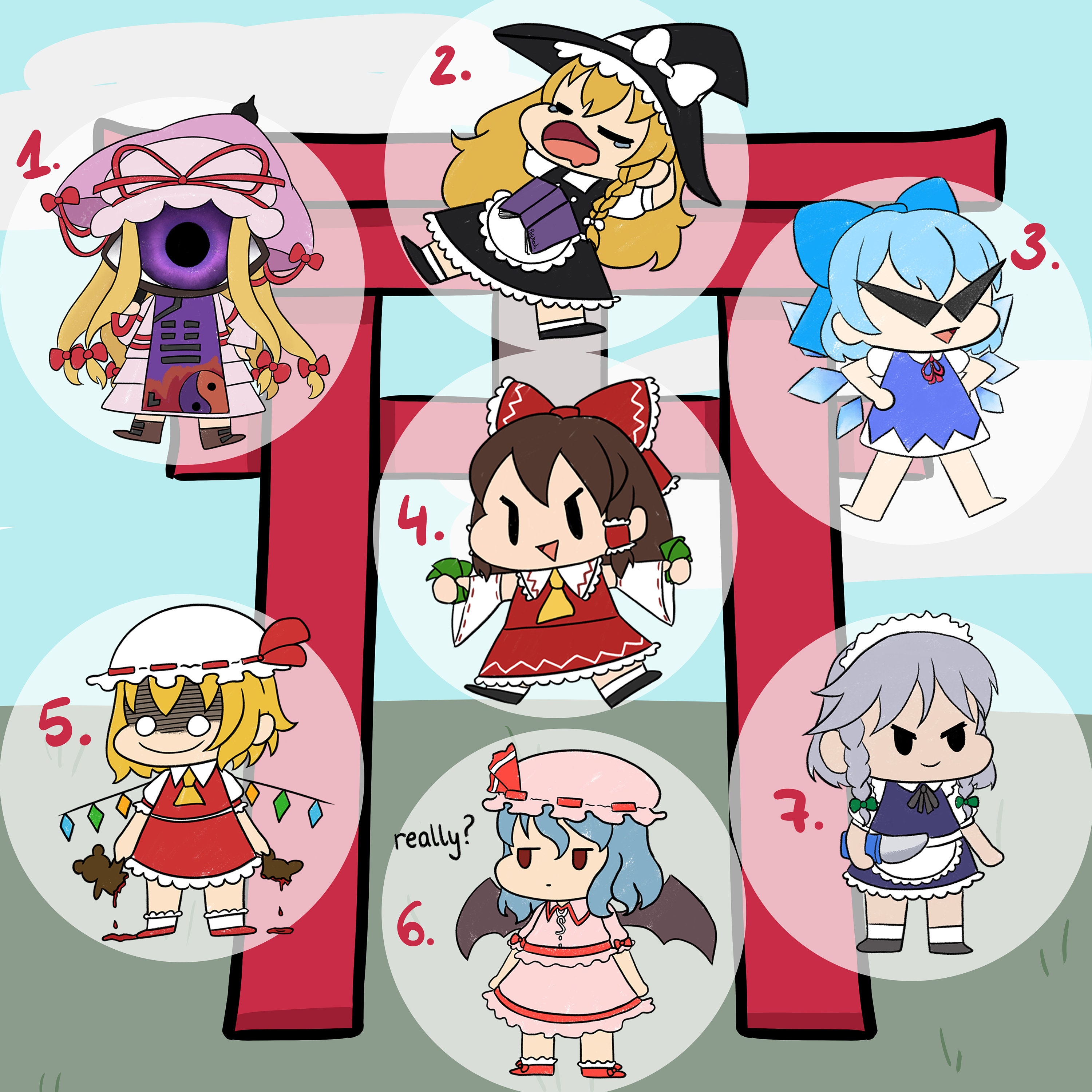 Touhou Project Meme Stickers reimu Sakuya Flandre Remilia - Etsy