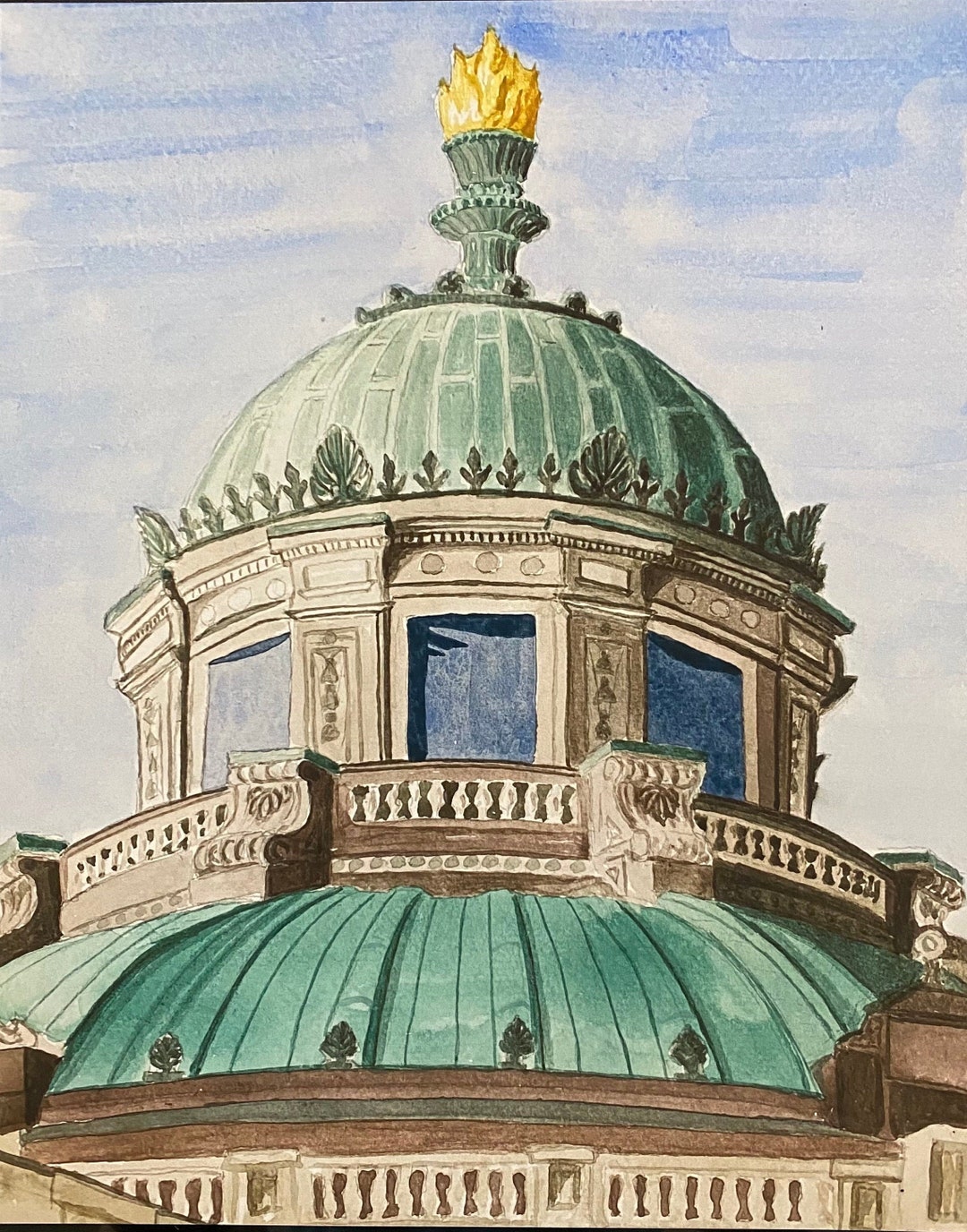 Library of Congress- Jefferson Building. Print of Winstonwatercolors ...