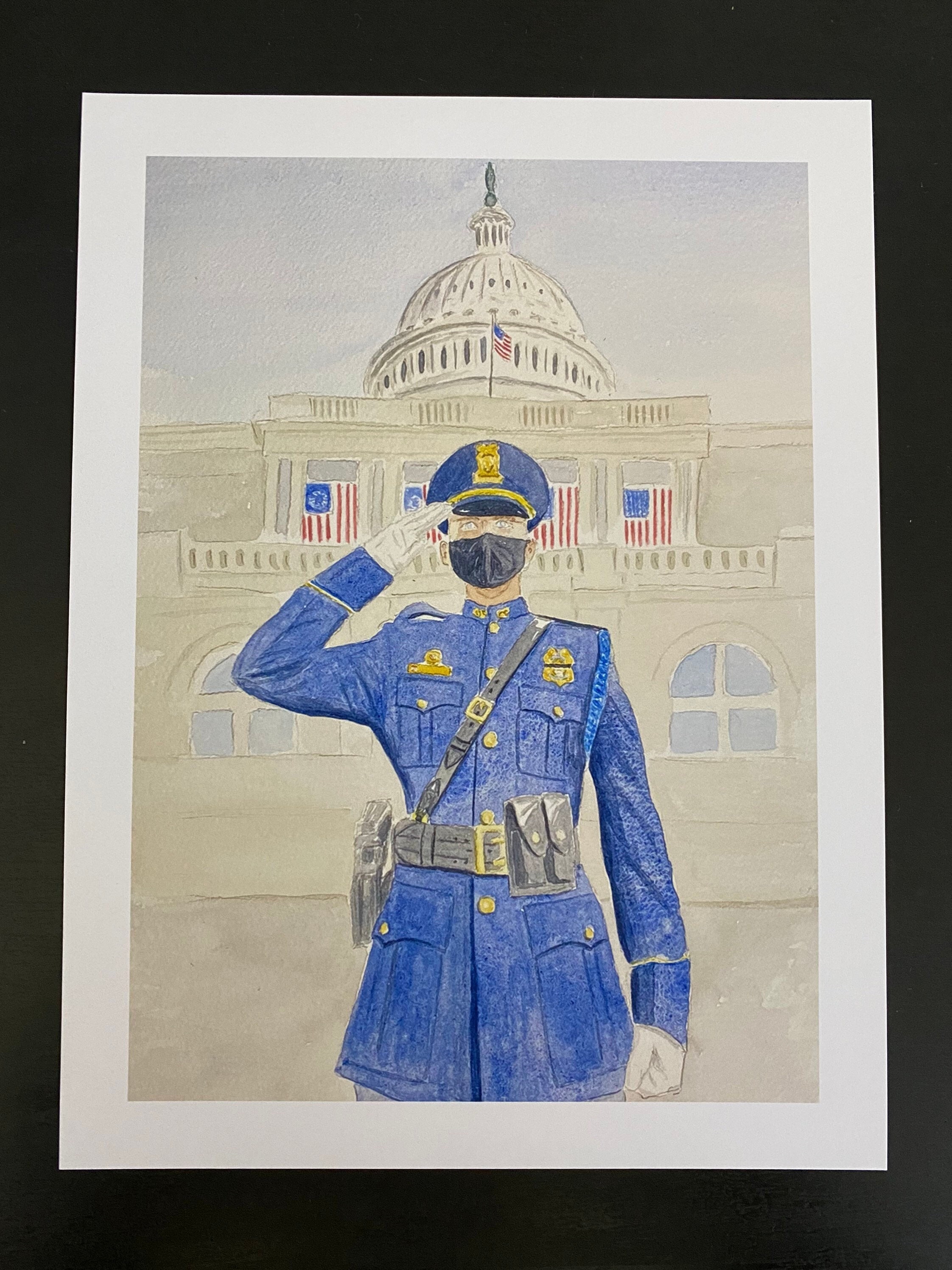 Capitol Police Officer “self Portrait” Inauguration Day 2021. Print of ...