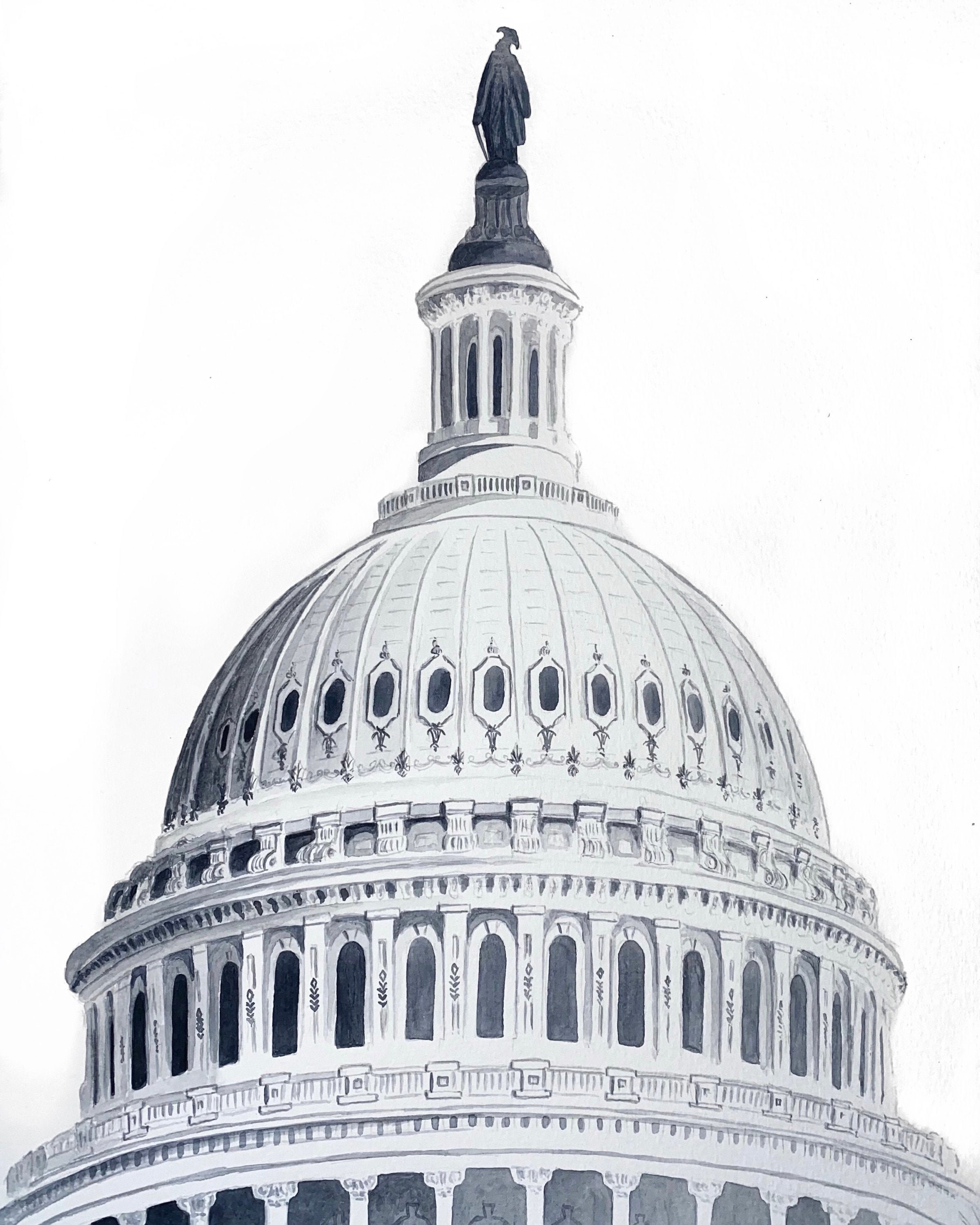 Capitol Building Dome Drawing