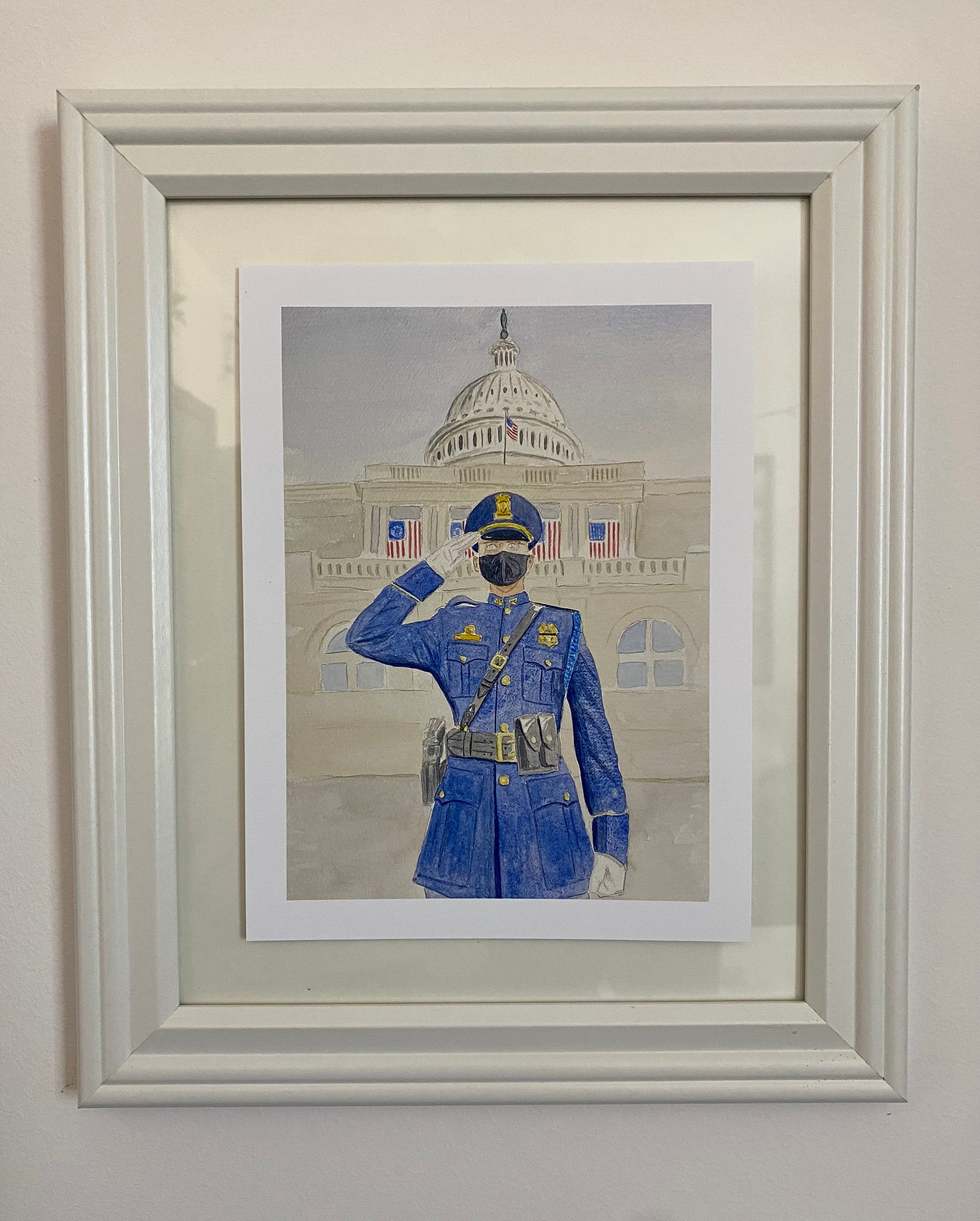 Capitol Police Officer “self Portrait” Inauguration Day 2021. Print of ...
