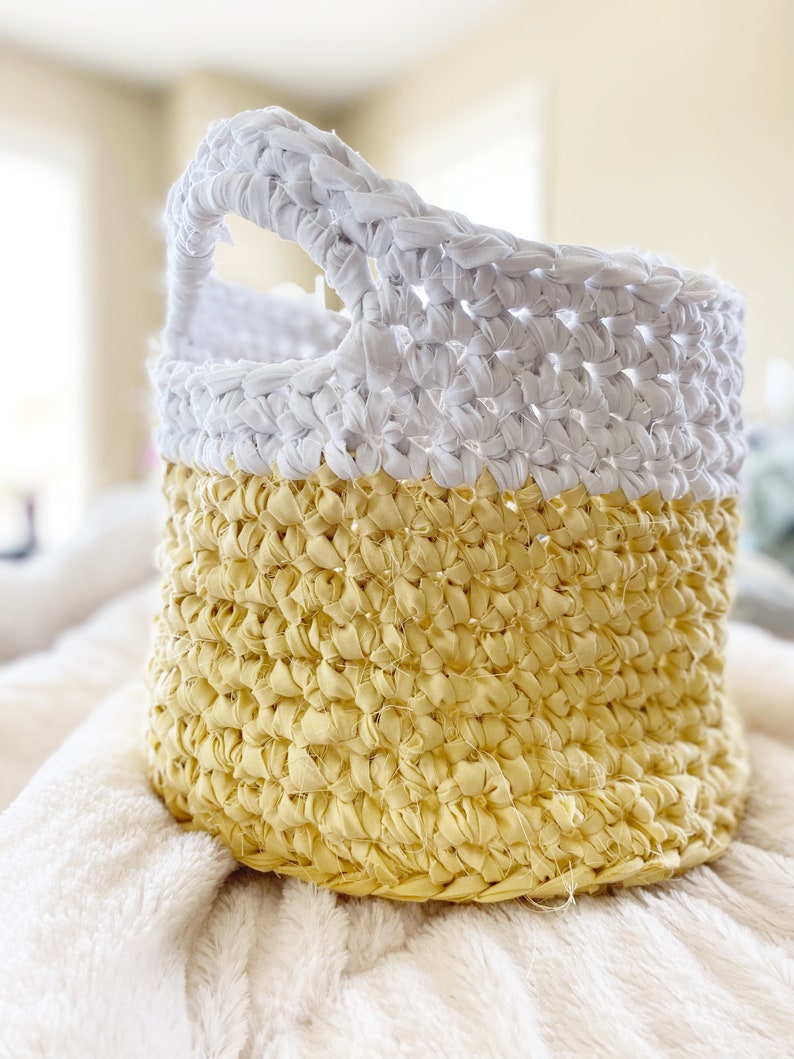 Crochet Rag Rug Storage Basket - Etsy