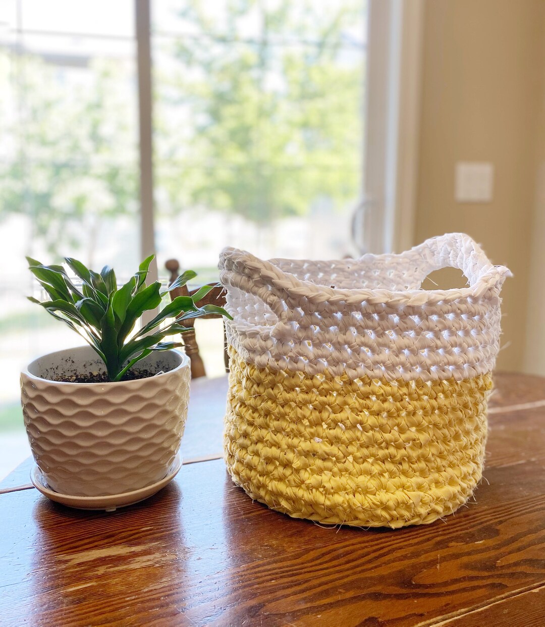 Crochet Rag Rug Storage Basket - Etsy