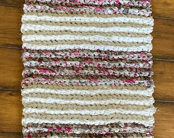 Handmade Amish Knot Toothbrush Rug Recycled Crochet Rag Rug - Etsy